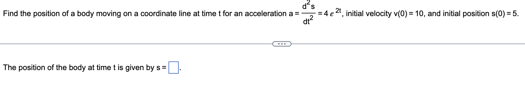 Solved Given the velocity v=dtds and initial position of a | Chegg.com