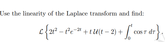 Solved Use the linearity of the Laplace transform and find: | Chegg.com