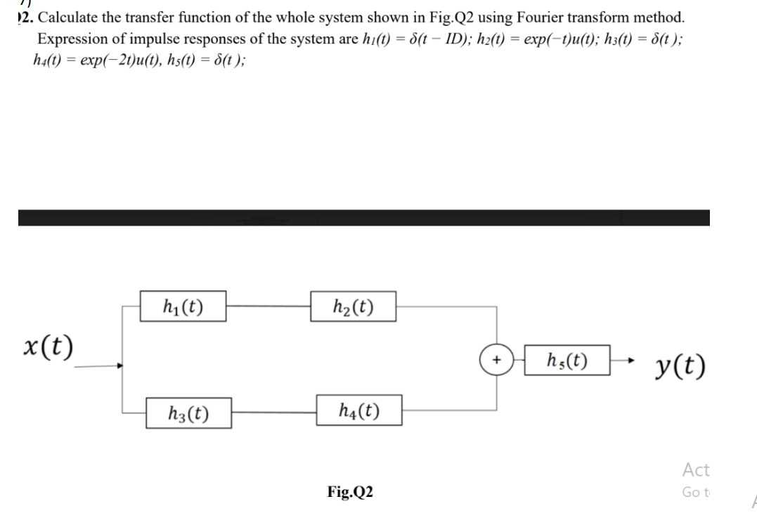 Solved 2. Calculate the transfer function of the whole | Chegg.com