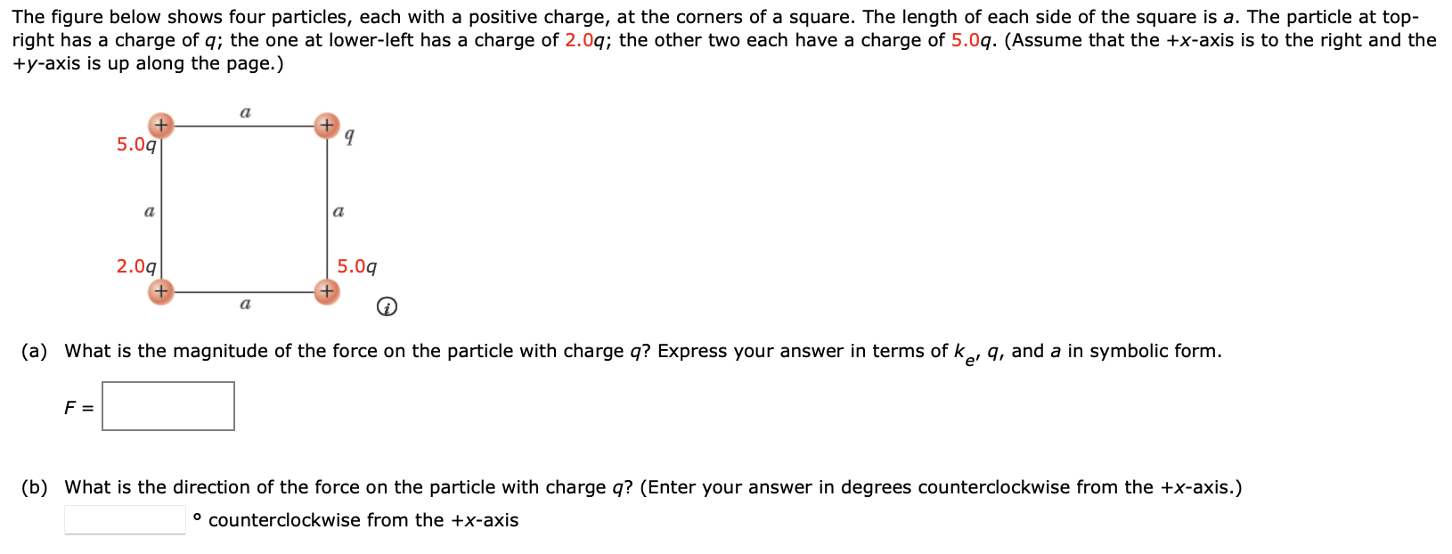 Solved The figure below shows four particles, each with a | Chegg.com