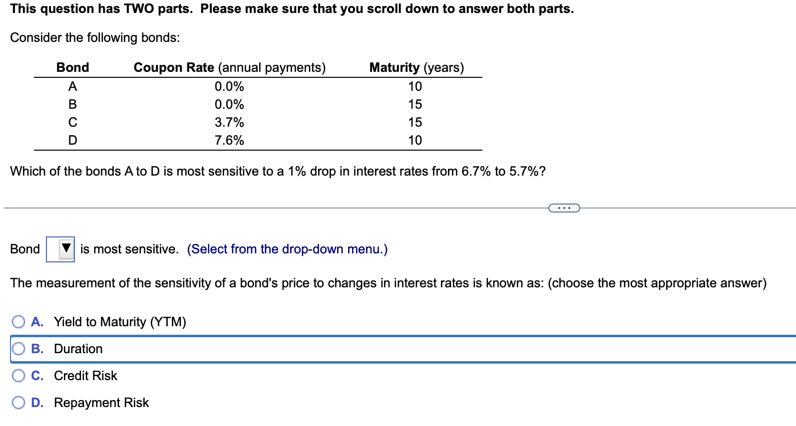 Solved This question has TWO parts. Please make sure that | Chegg.com