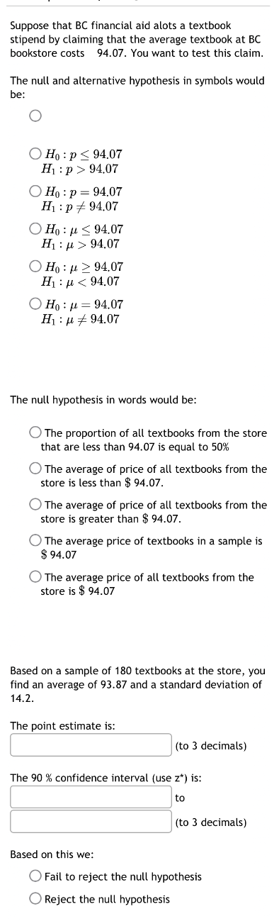 Solved Suppose that BC financial aid alots a textbook | Chegg.com
