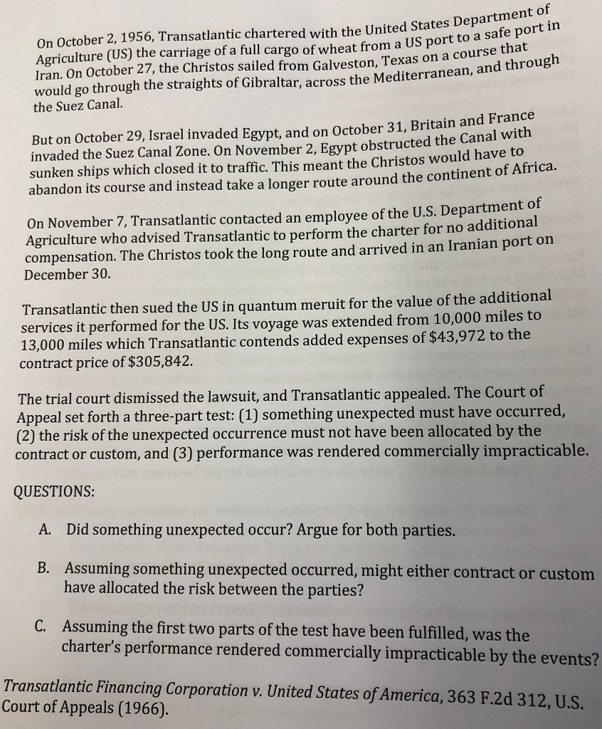 8 Commercial Impracticability. On July 26, 1956, | Chegg.com