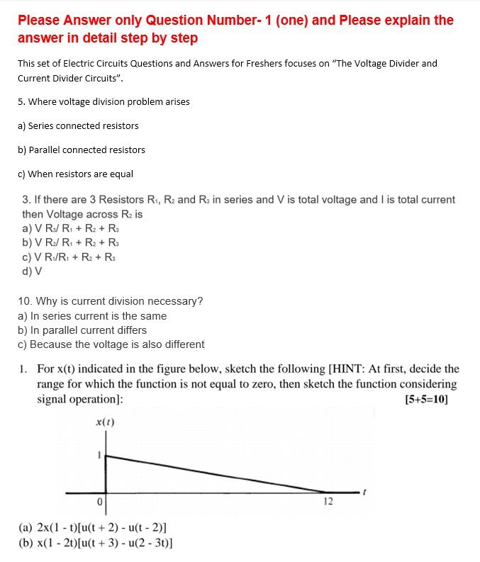 Solved Please Answer only Question Number- 1 (one) and | Chegg.com