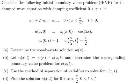 Solved Consider the following initial-boundary value problem | Chegg.com