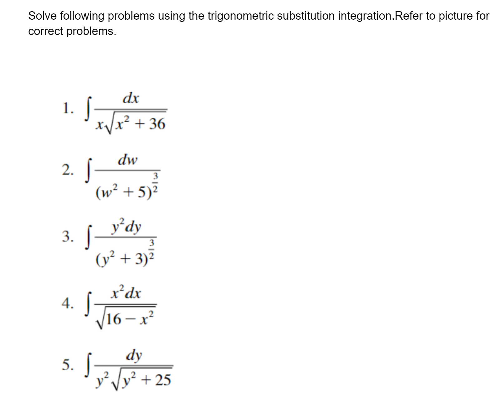 Solved Solve following problems using the trigonometric | Chegg.com