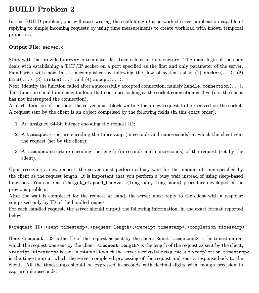 Solved In this BUILD problem, you will start writing the | Chegg.com