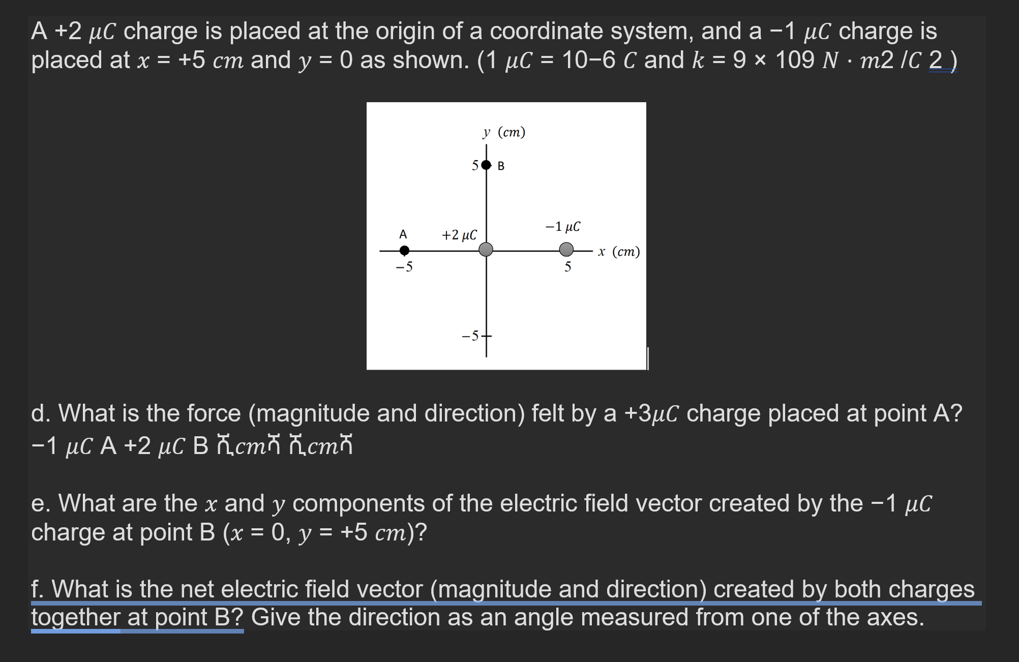 Solved A +2μC ﻿charge is placed at the origin of a | Chegg.com