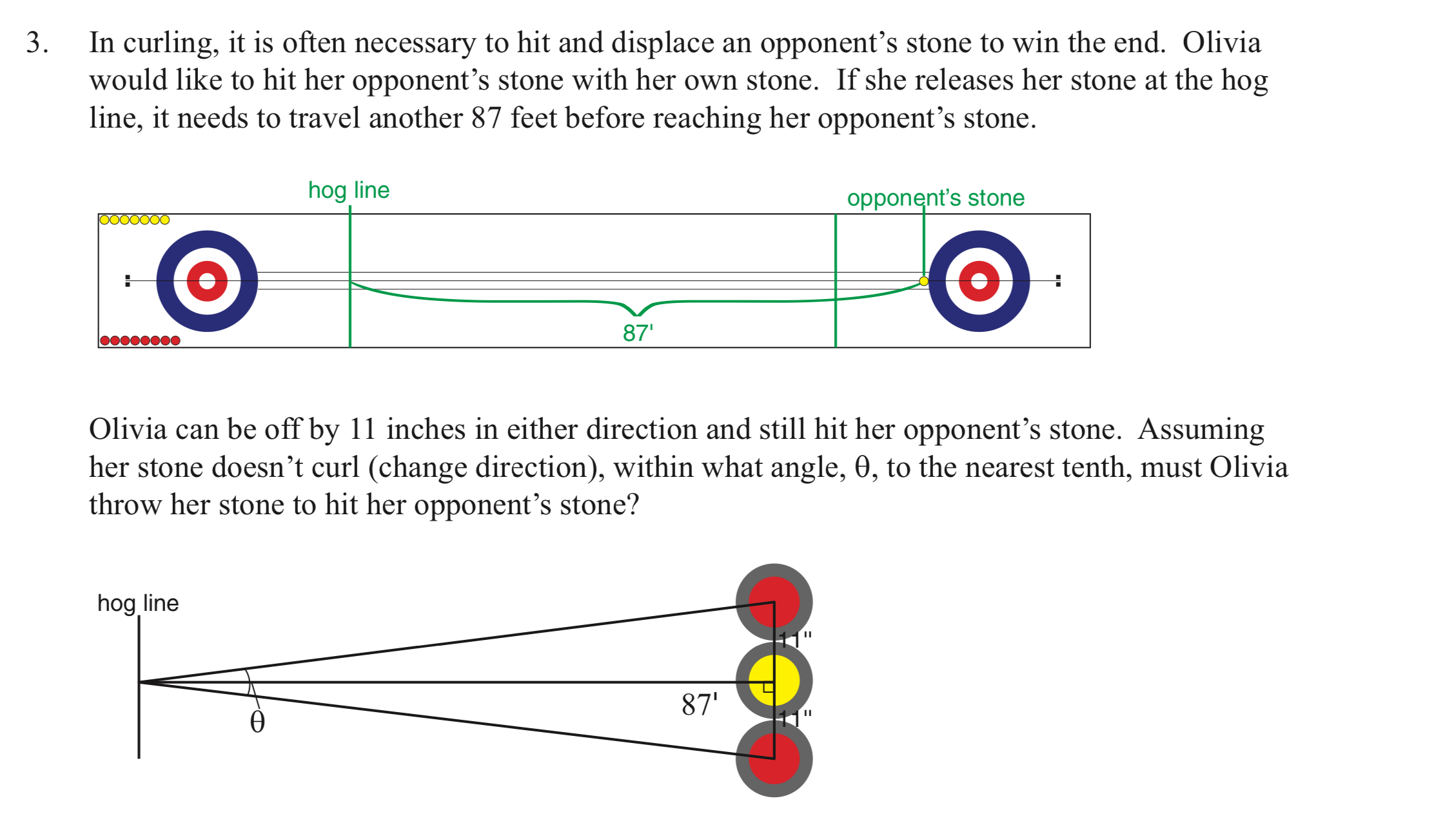 Solved by an EXPERT 3. ﻿In curling, it is often necessary to hit and ...