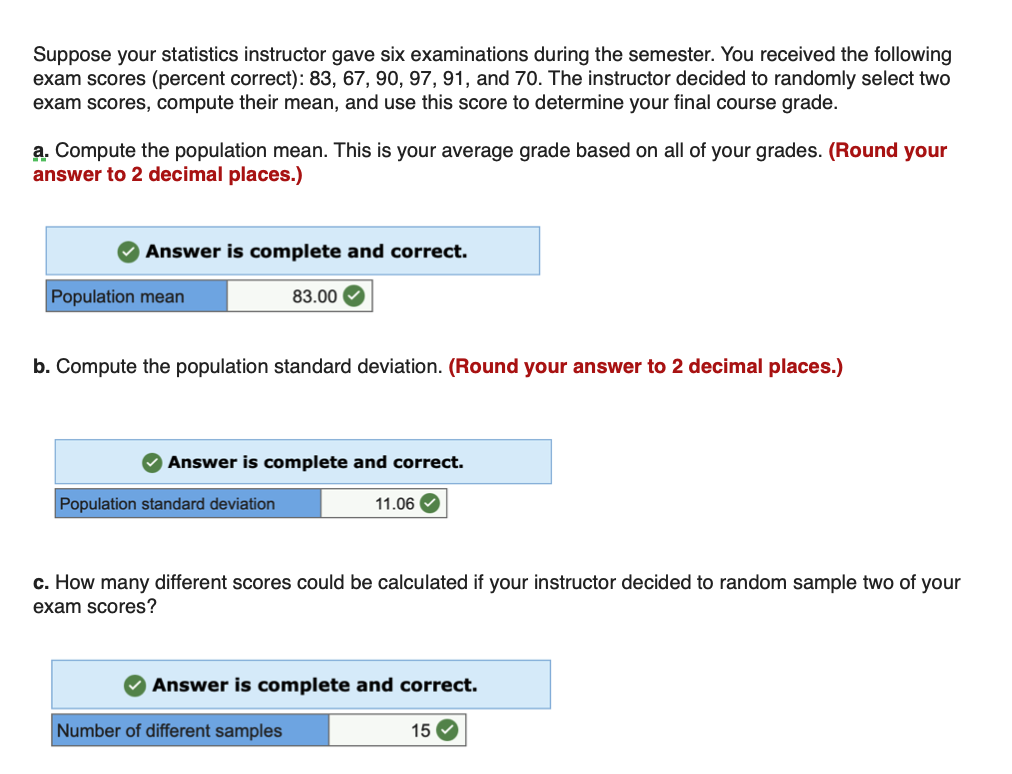 Solved Suppose your statistics instructor gave six | Chegg.com