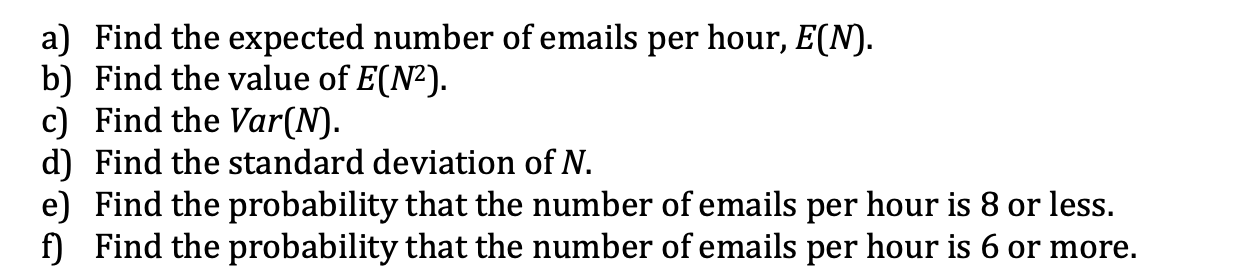 Solved Number of emails per hour 0 1 2 3 Distribution of | Chegg.com