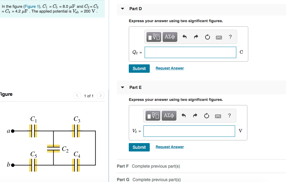 Solved In the figure (Figure 1), C1 = C = 8.0 pF and C2=C = | Chegg.com