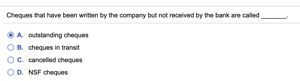 Solved Cheques that have been written by the company but not | Chegg.com
