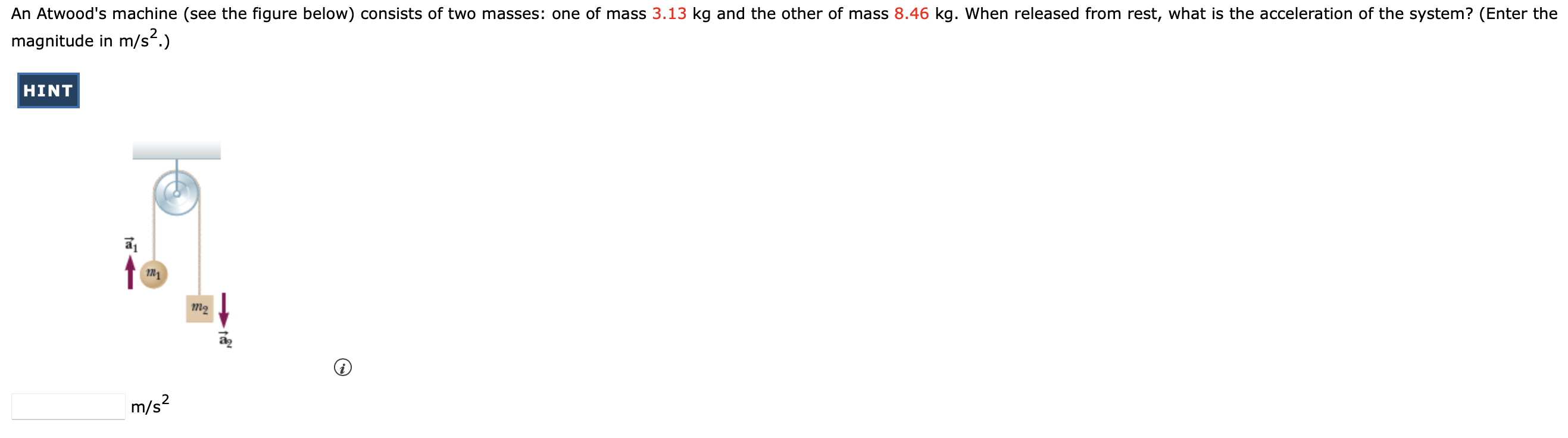 Solved magnitude in m/s2.) (i) m/s2 | Chegg.com
