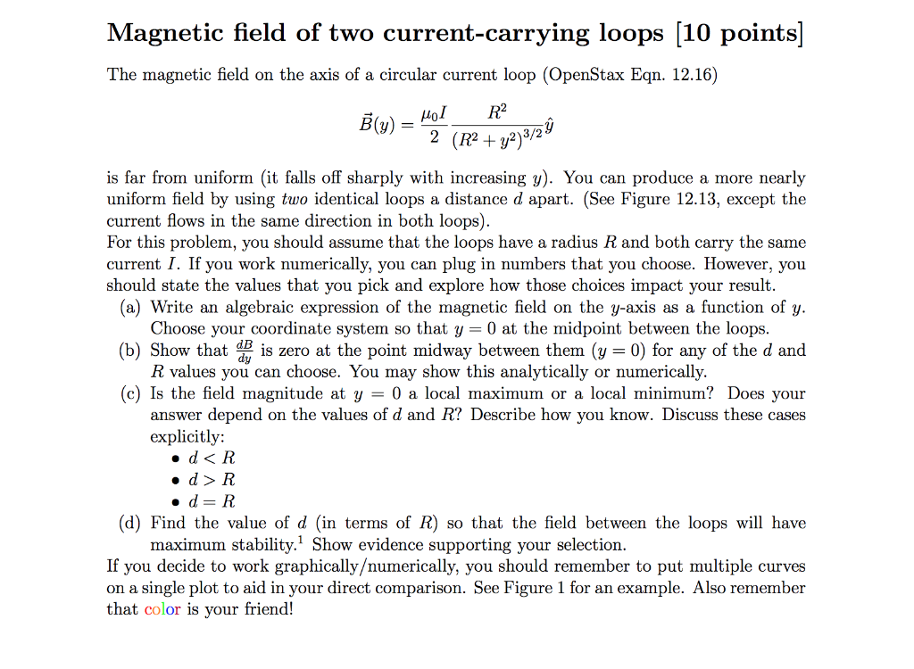 Magnetic field of two current-carrying loops (10 | Chegg.com