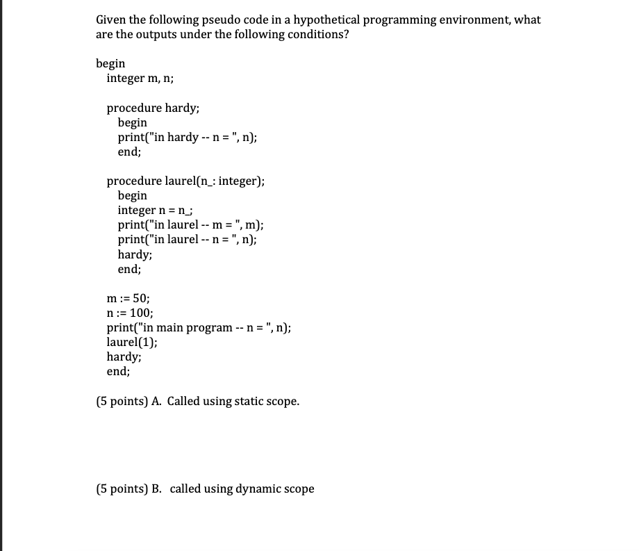 Solved Given the following pseudo code in a hypothetical | Chegg.com