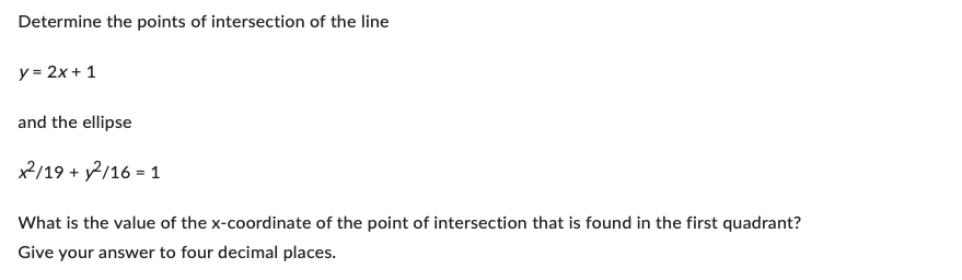 Solved Determine the points of intersection of the line | Chegg.com