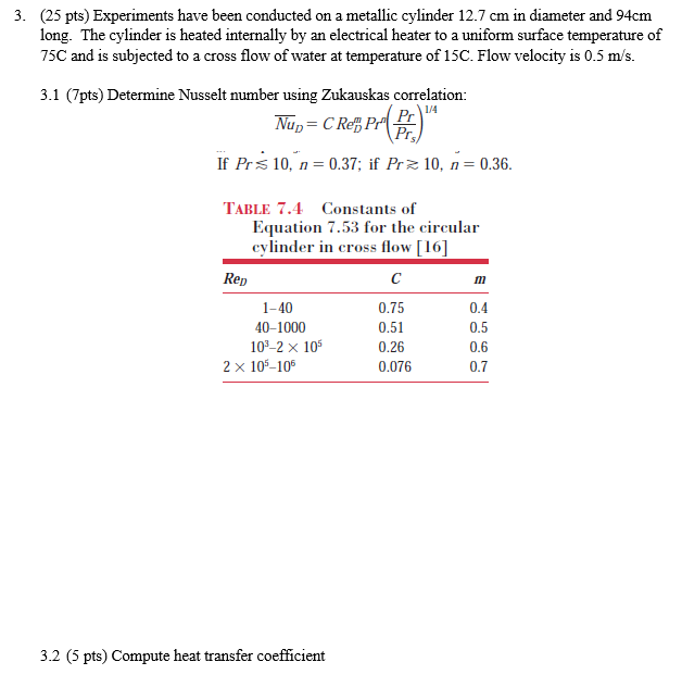 Solved 3. (25 pts) Experiments have been conducted on a | Chegg.com