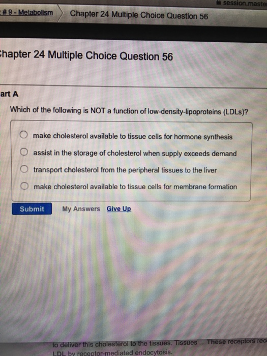 Solved session.maste #8-Metabolism Chapter 24 Multiple | Chegg.com