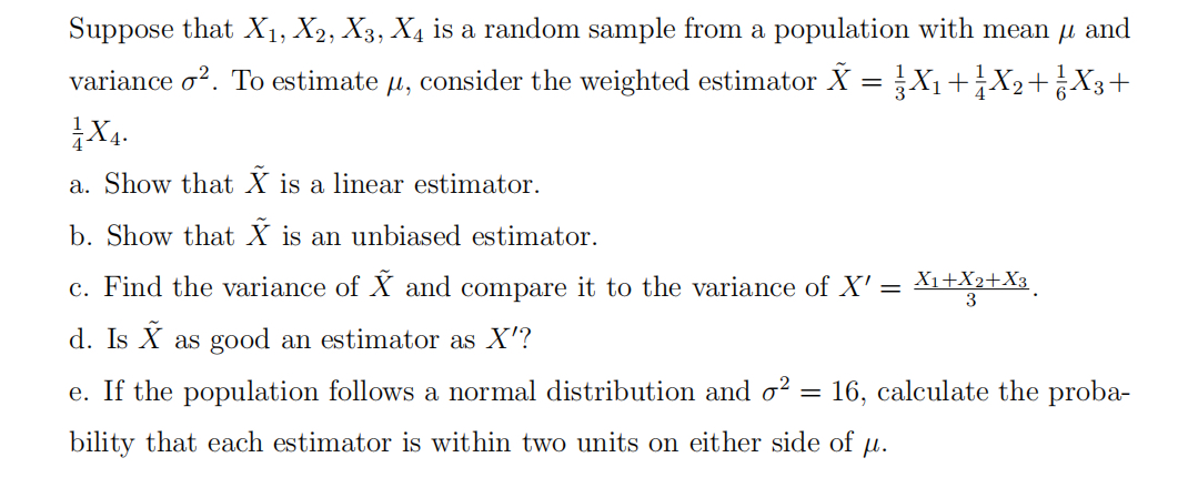 Solved Suppose that x_(1),x_(2),x_(3),x_(4) ﻿is a random | Chegg.com