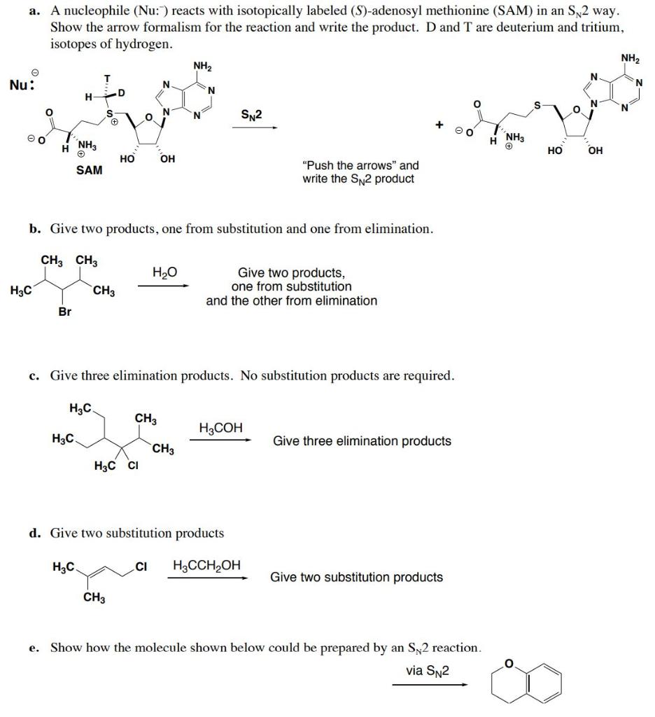 Solved a. A nucleophile (Nu: ) reacts with isotopically | Chegg.com