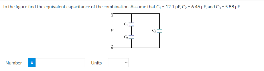 Solved of the combination. Assume that C1=12.1μF,C2=6.46μF, | Chegg.com