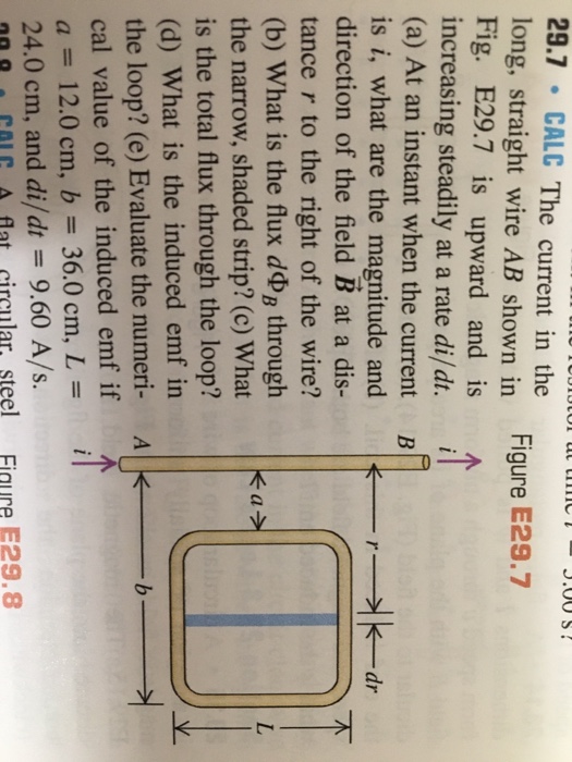 Solved The current in the long, straight wire AB shown in | Chegg.com