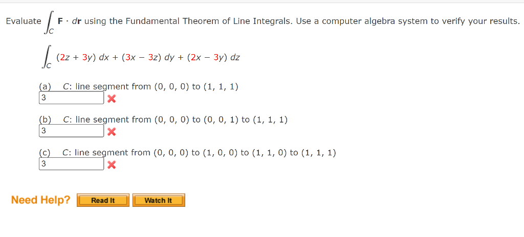 Solved Evaluate (₁ F. dr using the Fundamental Theorem of | Chegg.com