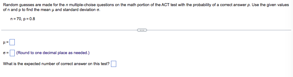 Solved Random guesses are made for the n multiple-choise | Chegg.com