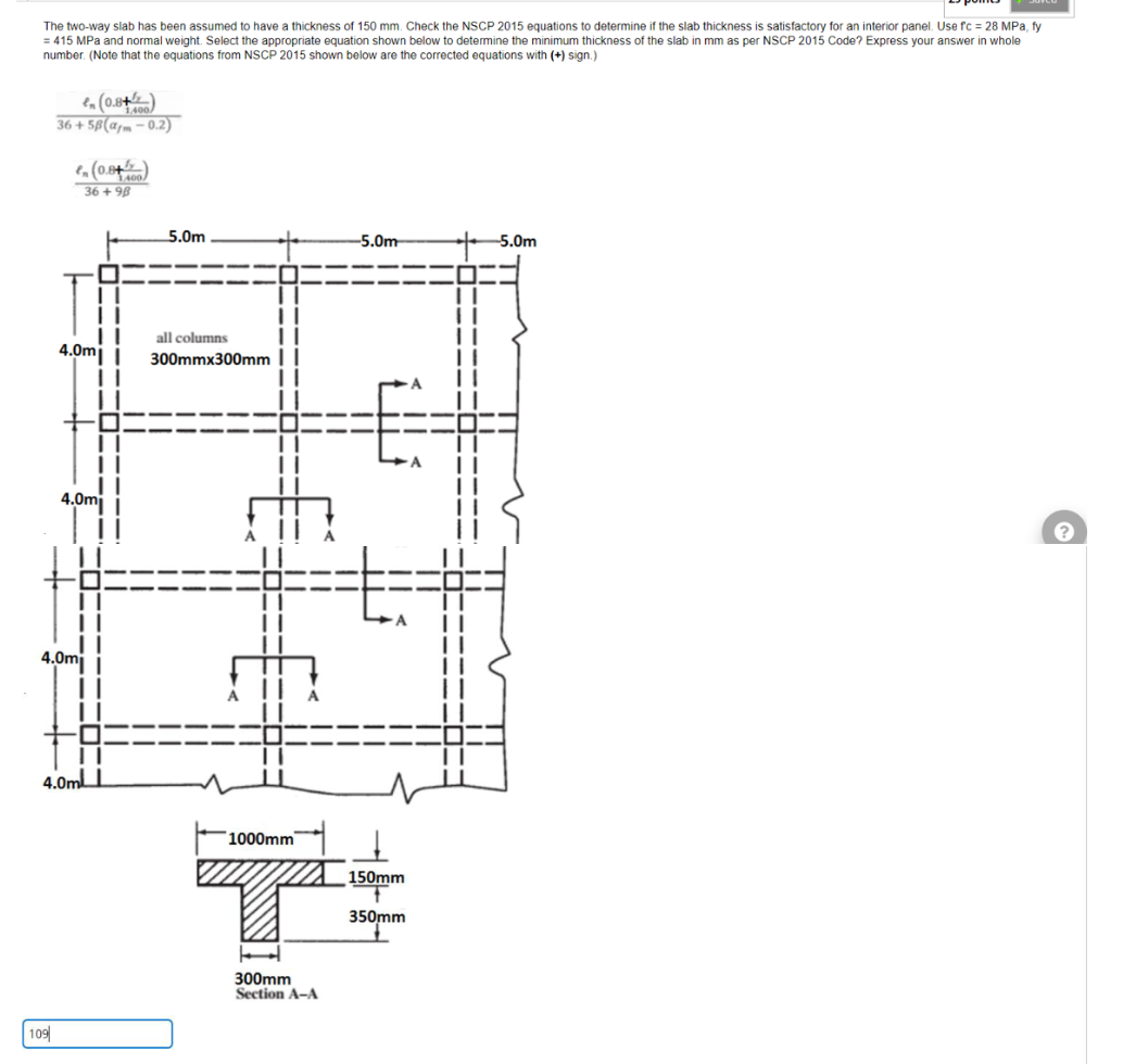 The two-way slab has been assumed to have a thickness | Chegg.com