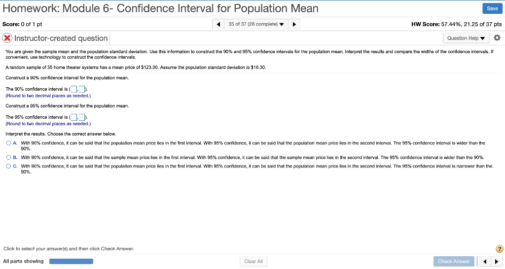Solved Homework: Module 6- Confidence Interval for | Chegg.com