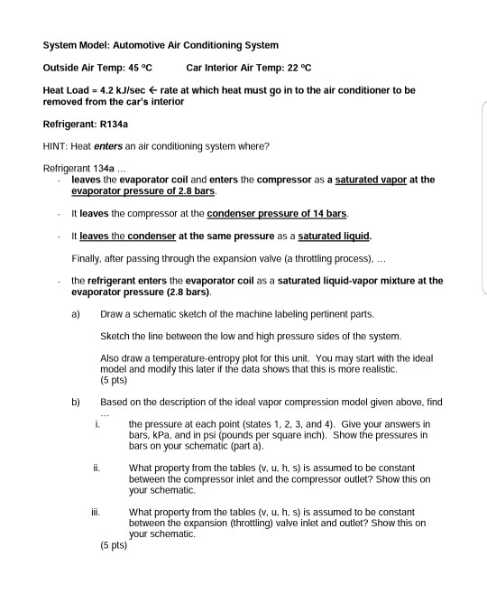 Solved System Model: Automotive Air Conditioning System | Chegg.com