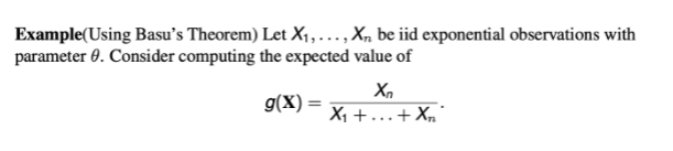 Solved Example Using Basus Theorem Let X1 Xn Be Iid