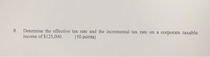 Solved 8. Determine the effective tax rate and the | Chegg.com