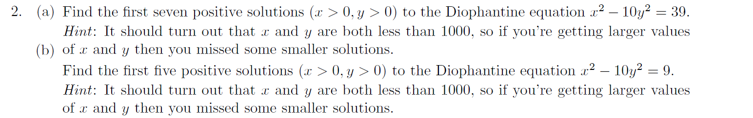 Solved 2. (a) Find the first seven positive solutions (x > | Chegg.com