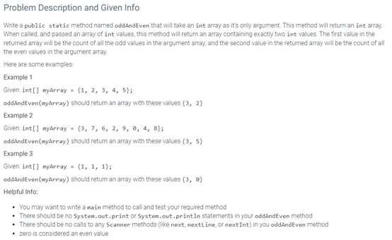 Solved Problem Description and Given Info Write a public | Chegg.com