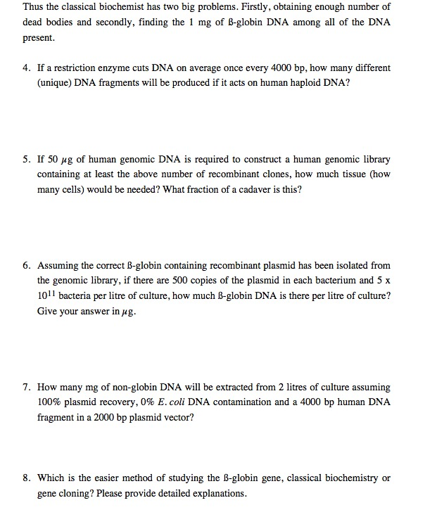 Solved Thus the classical biochemist has two big problems. | Chegg.com