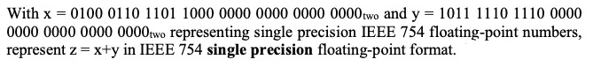 Solved With x = 0100 0110 1101 1000 0000 0000 0000 0000 two | Chegg.com