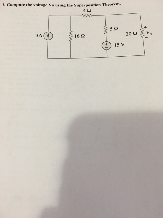 Solved 1. Compute the voltage Vo using the Superposition | Chegg.com
