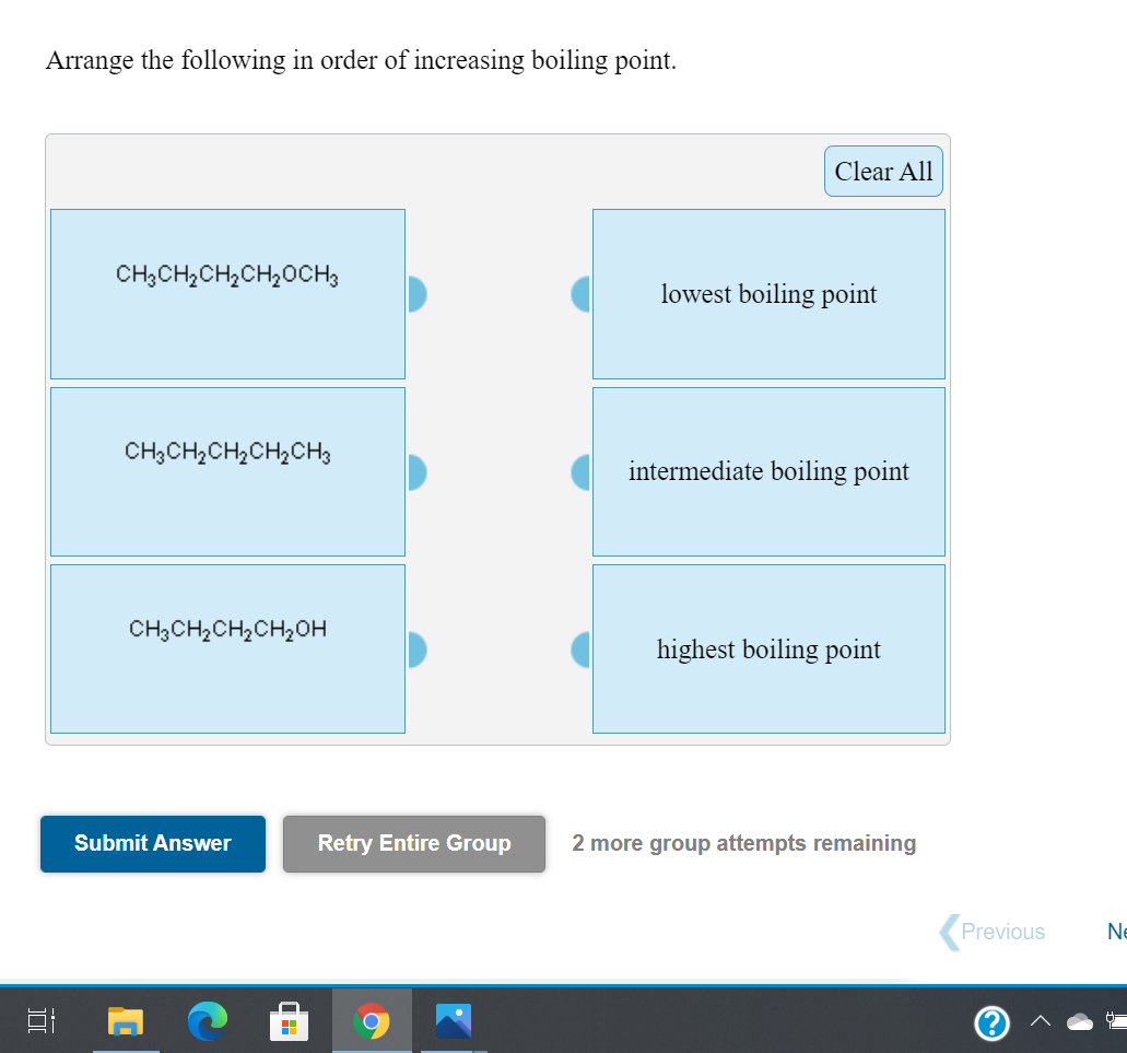 Solved Arrange the following in order of increasing boiling | Chegg.com