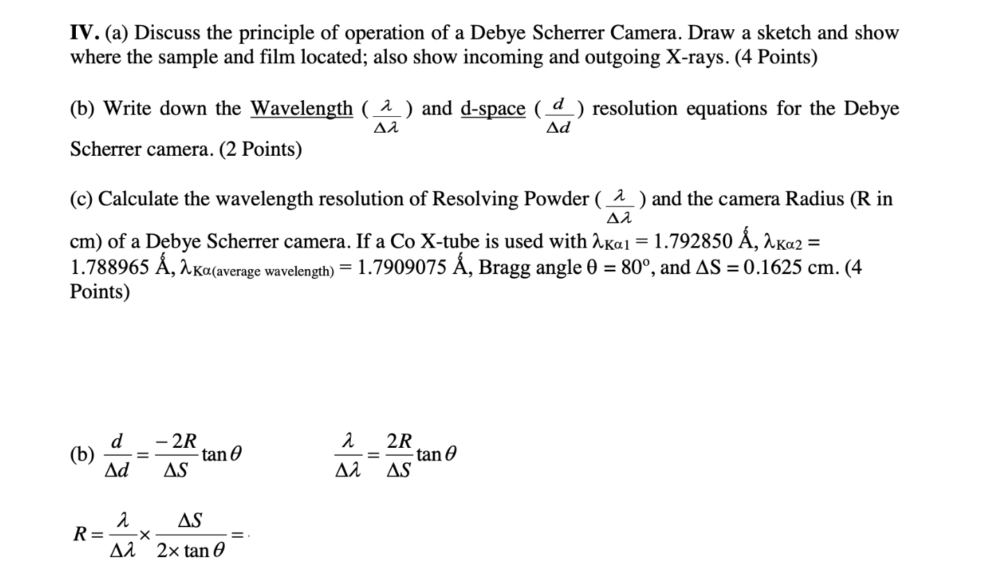 Solved a) Discuss the principle of operation of a Debye | Chegg.com