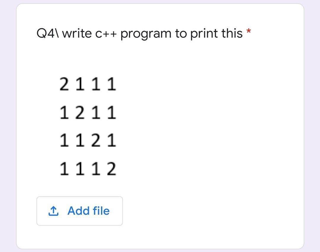 Solved Q41 Write C Program To Print This 21 11 1211 11 