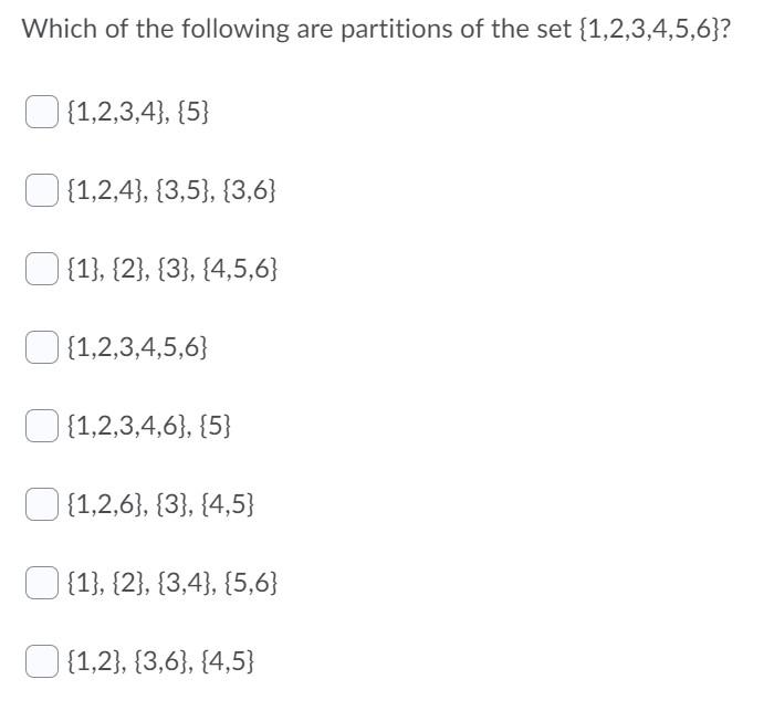 Solved Which of the following are partitions of the set | Chegg.com