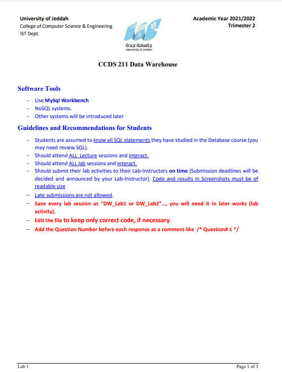 Solved University of Jeddah Academic Year 2021/2022 College | Chegg.com