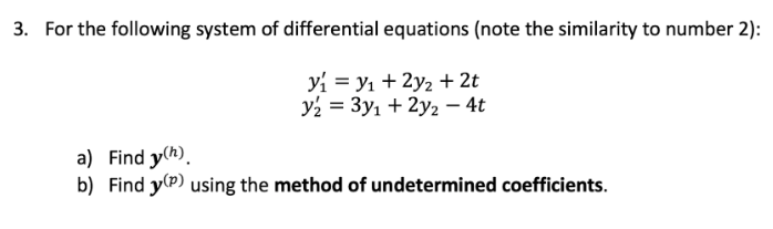 Solved 3. For the following system of differential equations | Chegg.com