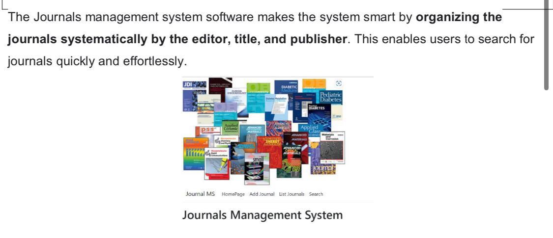 The Journals management system software makes the | Chegg.com