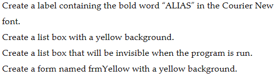 Solved Visual Basic Please do these things in Microsoft | Chegg.com