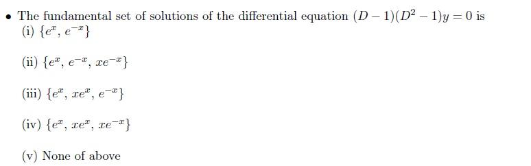 Solved • The fundamental set of solutions of the | Chegg.com
