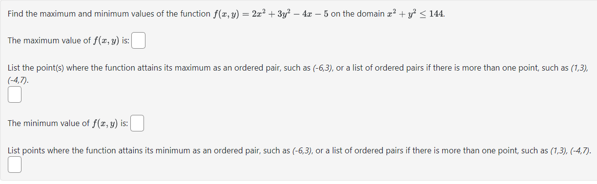Solved Find the maximum and minimum values of the function | Chegg.com
