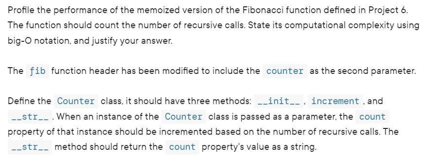 Solved Profile The Performance Of The Memoized Version Of